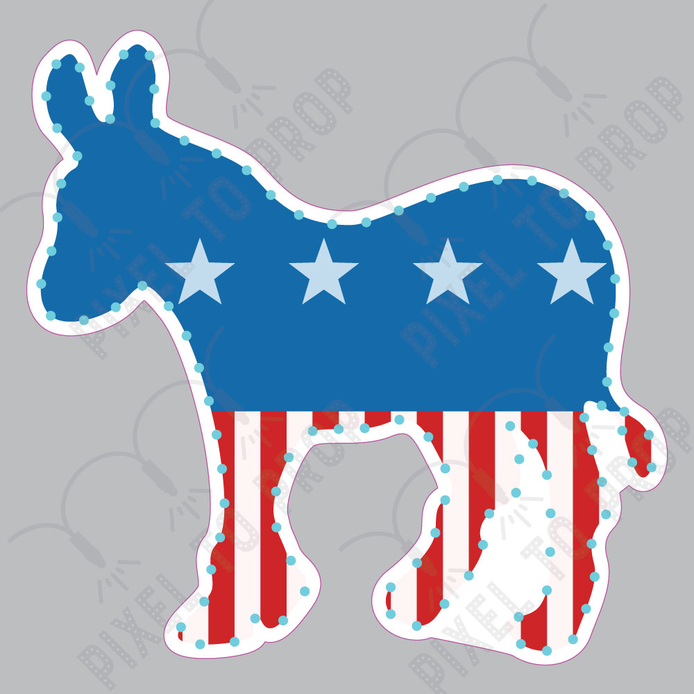 Stamped Political Donkey - Pixel To Prop